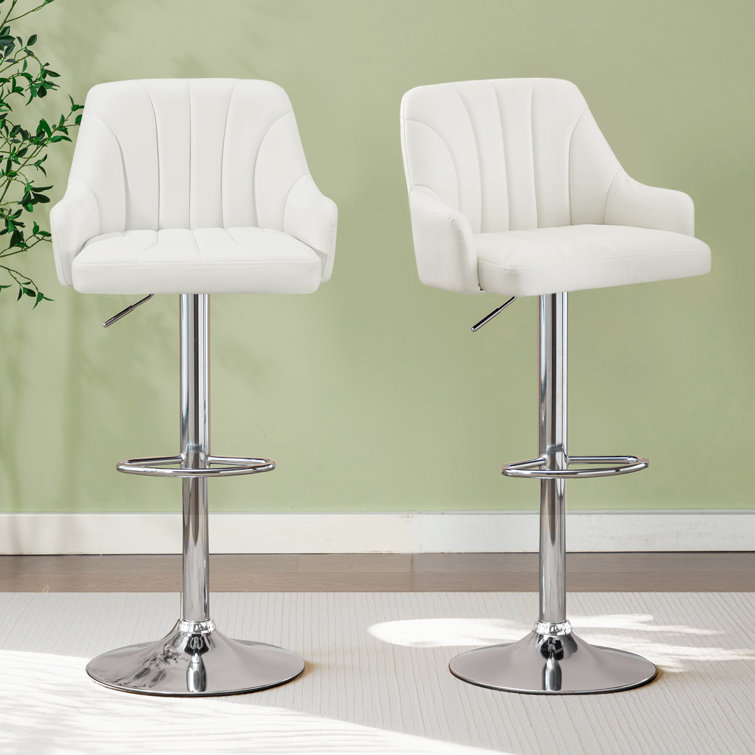 Whittney Adjustable Bar Stools Counter Height Stools with Backrest and Armrests
